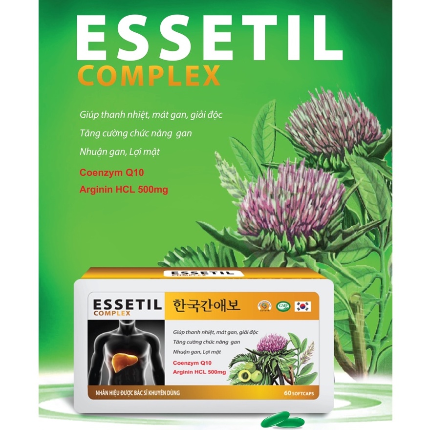 Viên uống giúp mát gan giải độc Essetil Complex - Hộp 60 viên | Shopee ...