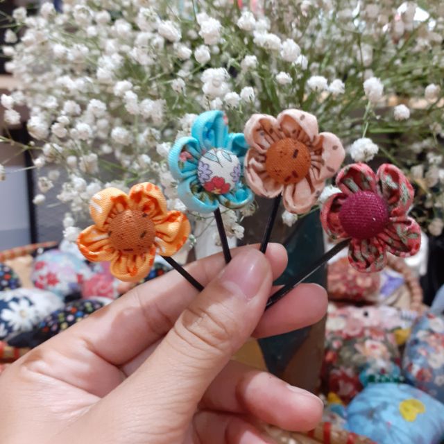 Kẹp tóc hoa handmade / Tiệm Rơm handmade | Shopee Việt Nam