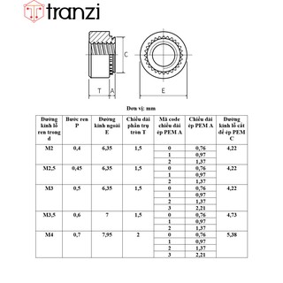 Đai ốc tán PEM CLS inox 304 M2 M2,5 M3 M4 M5 M6 M8 M10 | Shopee Việt Nam