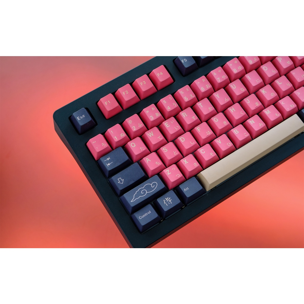GMK Red / Blue Samurai Keycaps, 129 Phím Keycaps Cherry Profile DYE-SUB ...