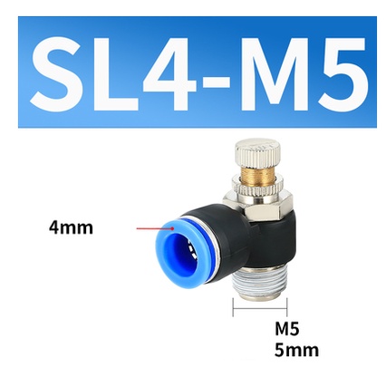 Van tiết lưu chỉnh khí SL4-M5 dây hơi đường kính 4mm, chân zen kích ...