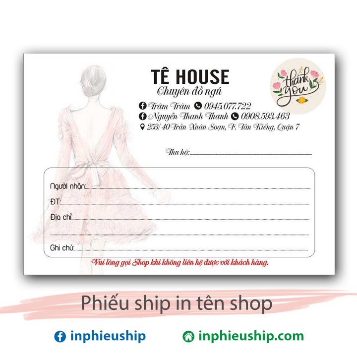 Thiết kế thiết kế phiếu gửi hàng sang trọng và tiện lợi