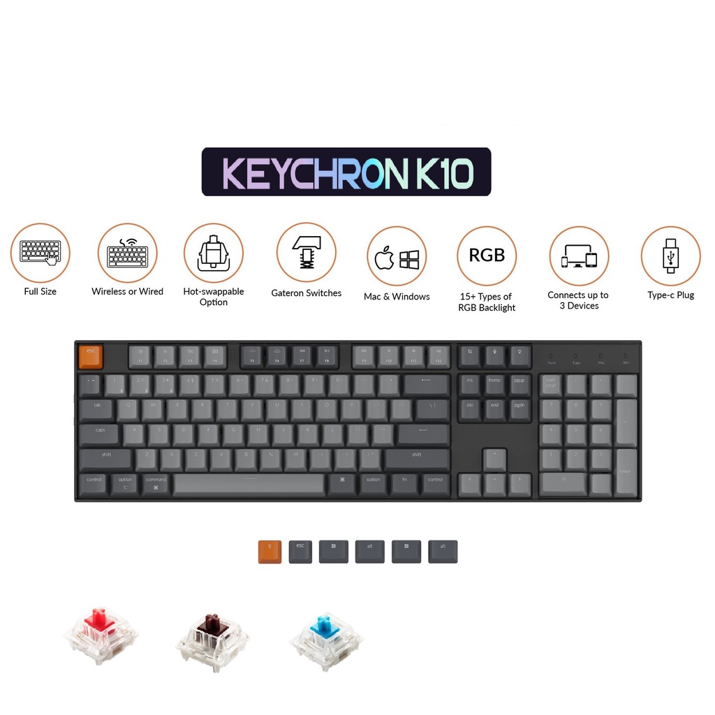 Mua Keychron K10 - Bàn phím cơ Keychron K10 bản nhôm LED RGB, HOTSWAP ...