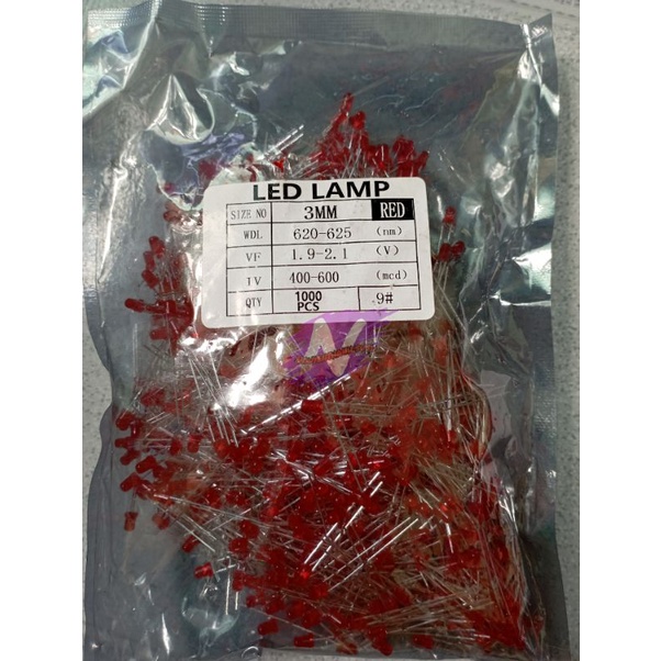 Mua bóng led đỏ 3mm ( led đủ màu 3mm đỏ , vàng , xanh lá, xanh dương ...