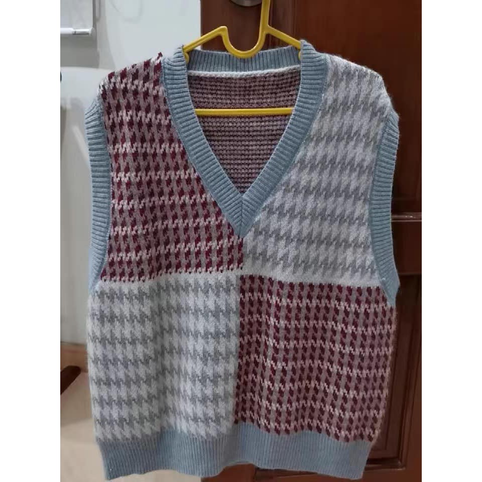 Mua (B194)Áo len ghile cổ tim phối màu đẹp xinh chị em nào thích style ...