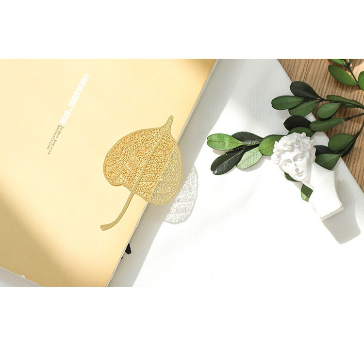 Bookmark kim loại ánh vàng - Lá bồ đề | Shopee Việt Nam