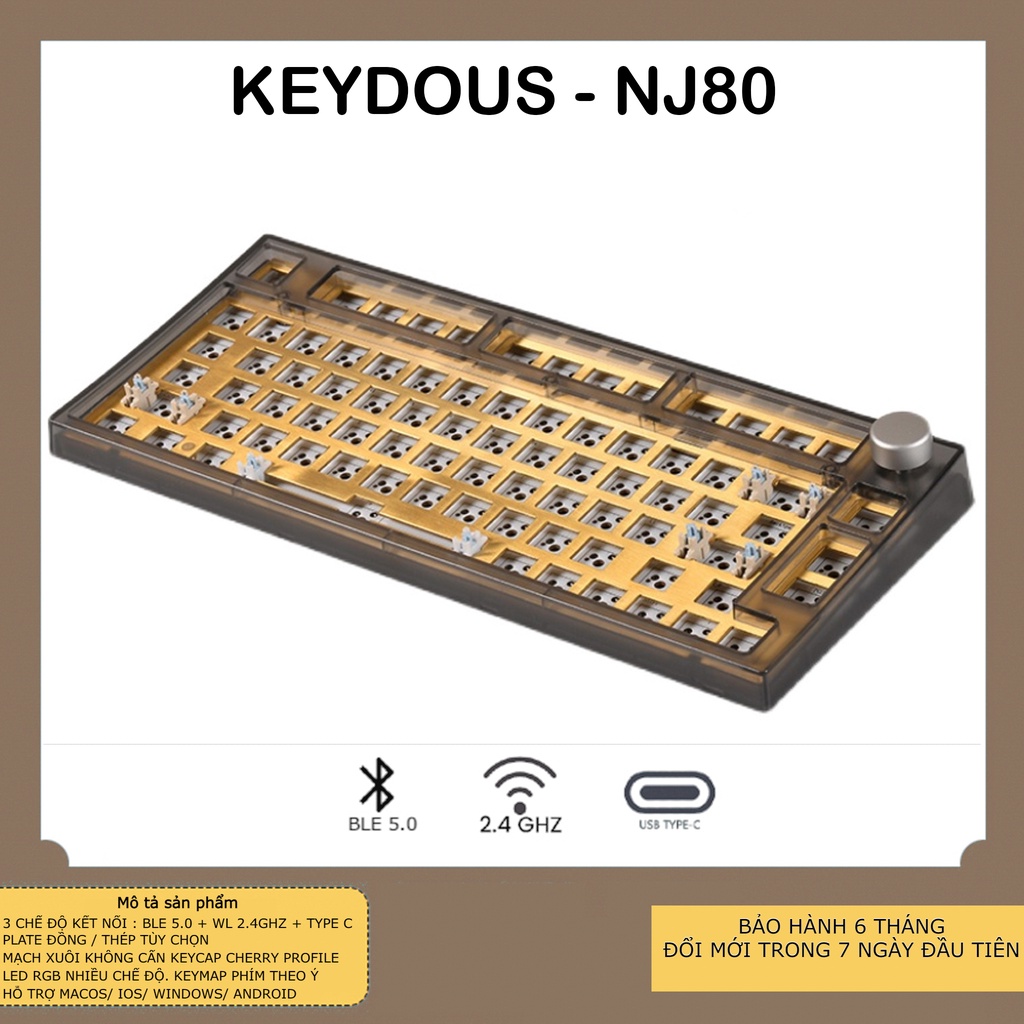 KIT NJ80 - Bộ KIT bàn phím cơ NJ80 3 MODE/ RGB/ Mạch xuôi | Shopee Việt Nam