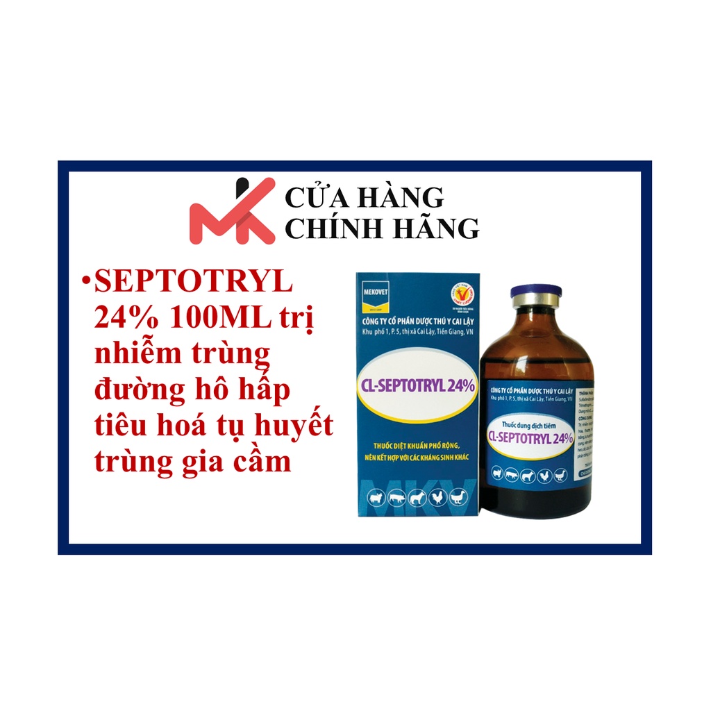 Mua SEPTOTRYL 24% 100ML MEKOVET hô hâp tiêu hóa trên heo dê cừu chó mèo ...