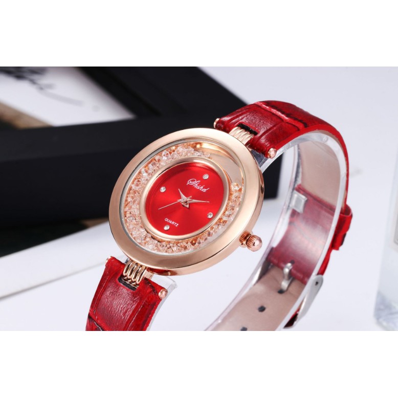 [CỰC ĐẸP] ĐỒNG HỒ NỮ DÂY DA SHDHD MẶT ĐÁ ĐÍNH NGỌC PHONG CÁCH HÀN QUỐC ...