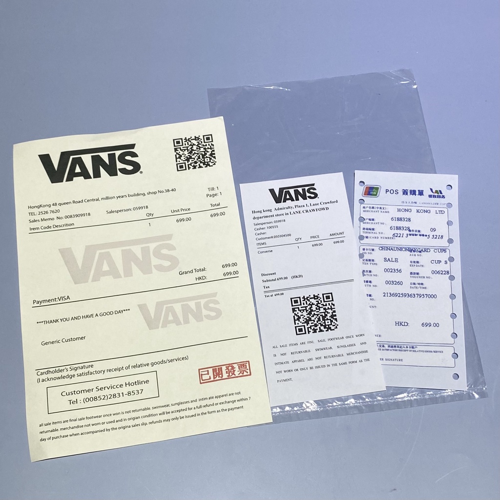 Mua Bộ set bill thẻ hóa đơn phụ kiện mũ nón quần áo giày dép Vans chuẩn ...