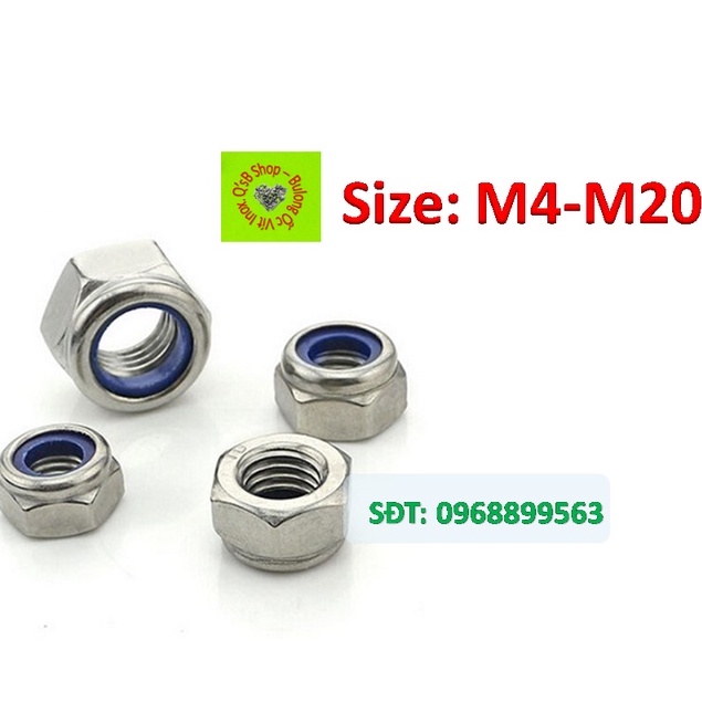 Mua Đai ốc khóa, Ecu khóa nhựa, Tán khóa nhựa size M4-M20 inox 201 ...