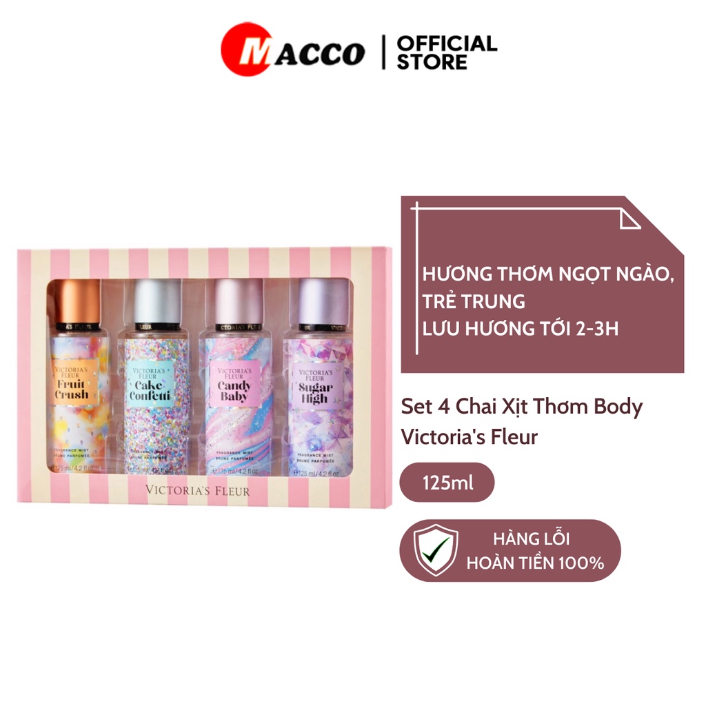 Set 4 Chai Body Mist Victoria Fleur 125ml - Combo 4 chai Xịt Thơm Toàn ...