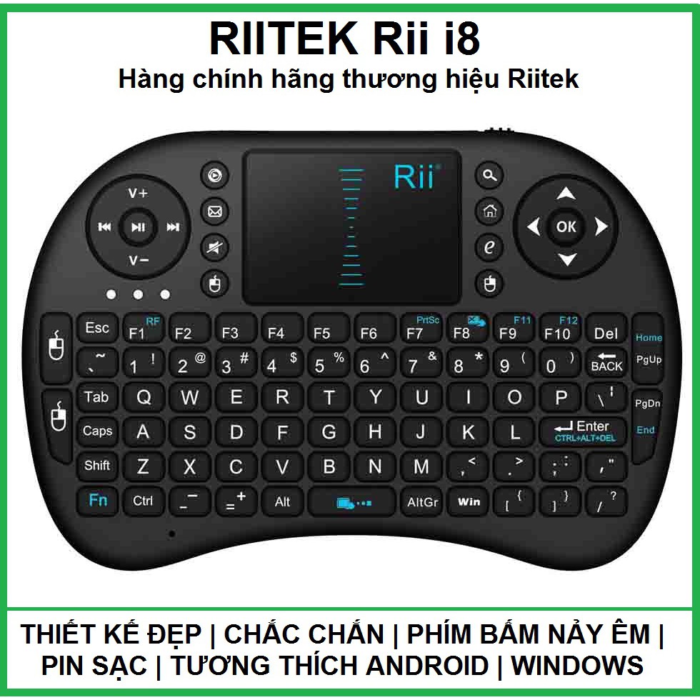 [CHÍNH HÃNG RIITEK) Bàn phím không dây Riitek mini Rii i8 cho andoid ...