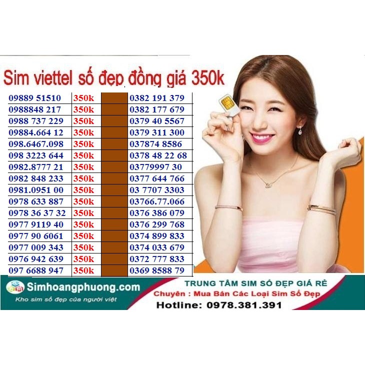 Sim số đẹp viettel đầu 09, 08, 03 đồng giá 350k | Shopee Việt Nam