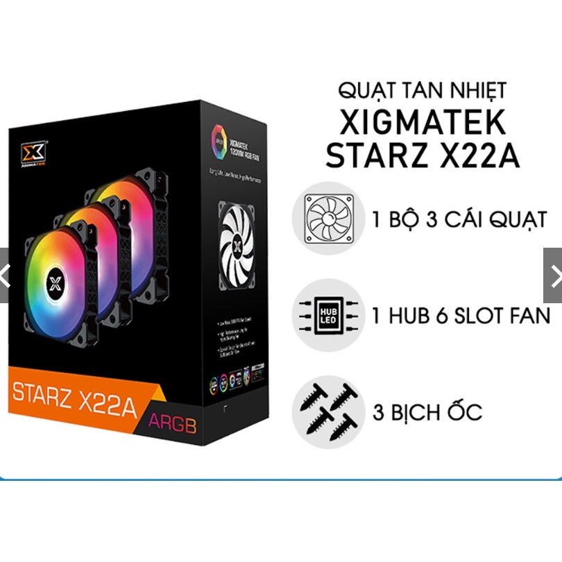 Giá quá TỐT- Bộ 6 Quạt Tản Nhiệt Xigmatek STARZ X22A LED ARGB | Shopee ...