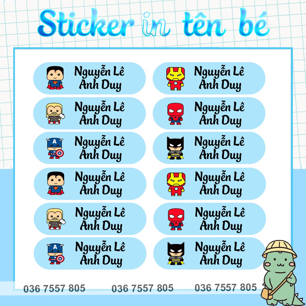 Sticker In Tên Bé, Cửa hàng trực tuyến | Shopee Việt Nam