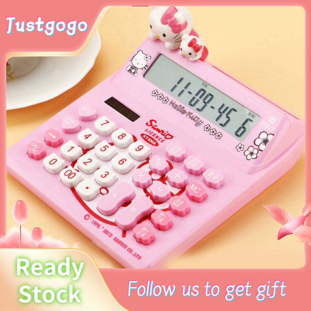 Justgogo Cute Desktop Calculator Cat Style 12 Digit Basic Standard ...