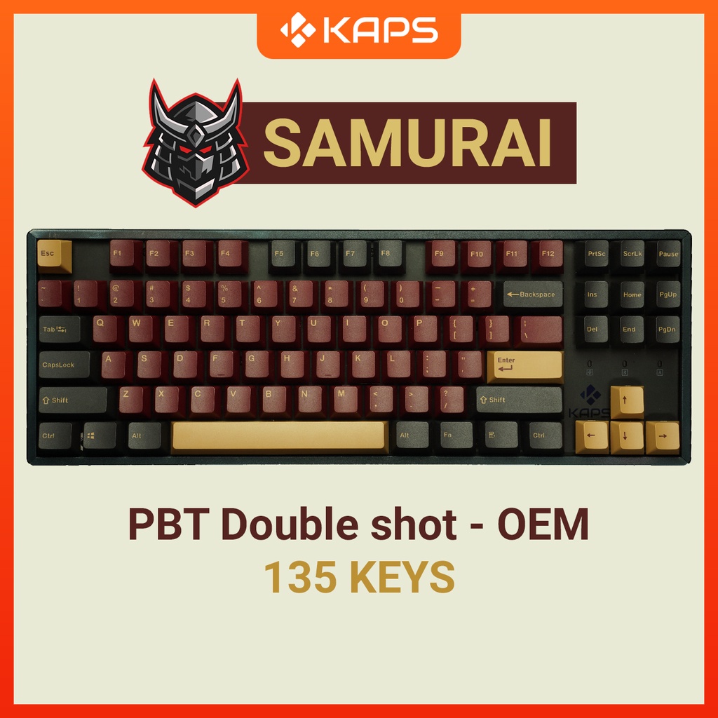 Mua Keycap Red Samurai PBT profile OEM in double shot 135 nút cho bàn ...