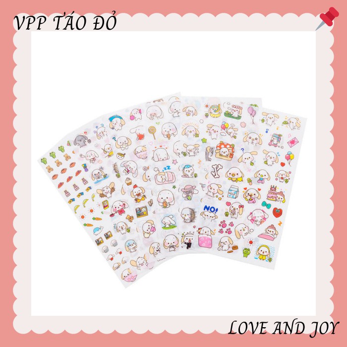 6 tờ sticker cún con dễ thương | Shopee Việt Nam