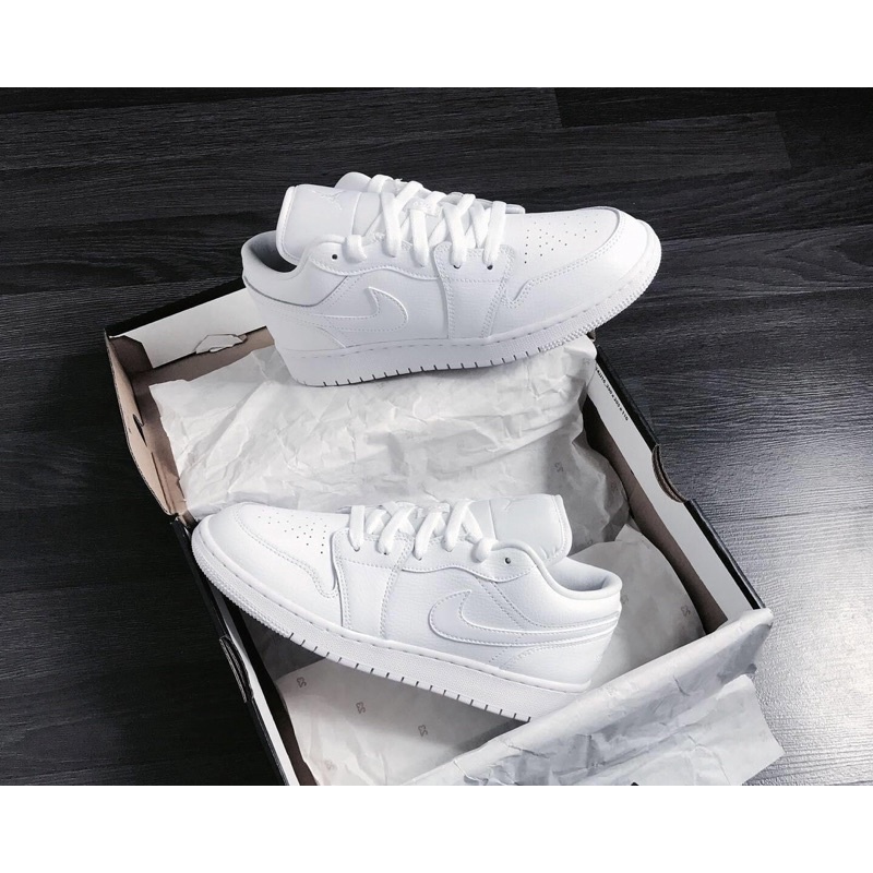 Mua (Giày AUTH) Giày Jordan 1 Low all white chính hãng, giày JD1 chính ...