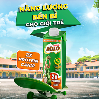 Thùng 24 hộp sữa lúa mạch Nestlé MILO teen protein canxi 210 ml/hộp ...