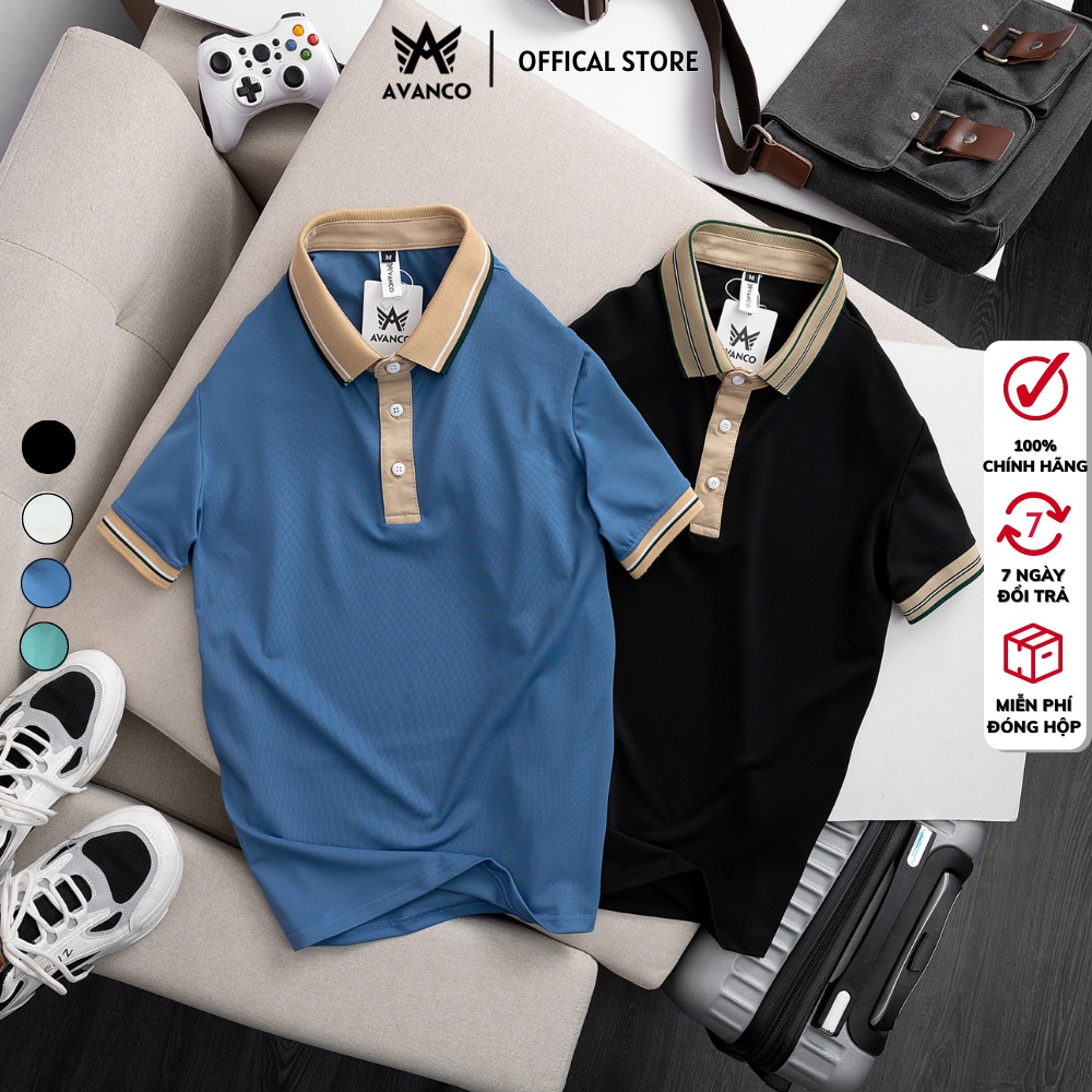 Áo polo nam cao cấp AVANCO sang trọng và lịch lãm vải cá sấu cotton ...