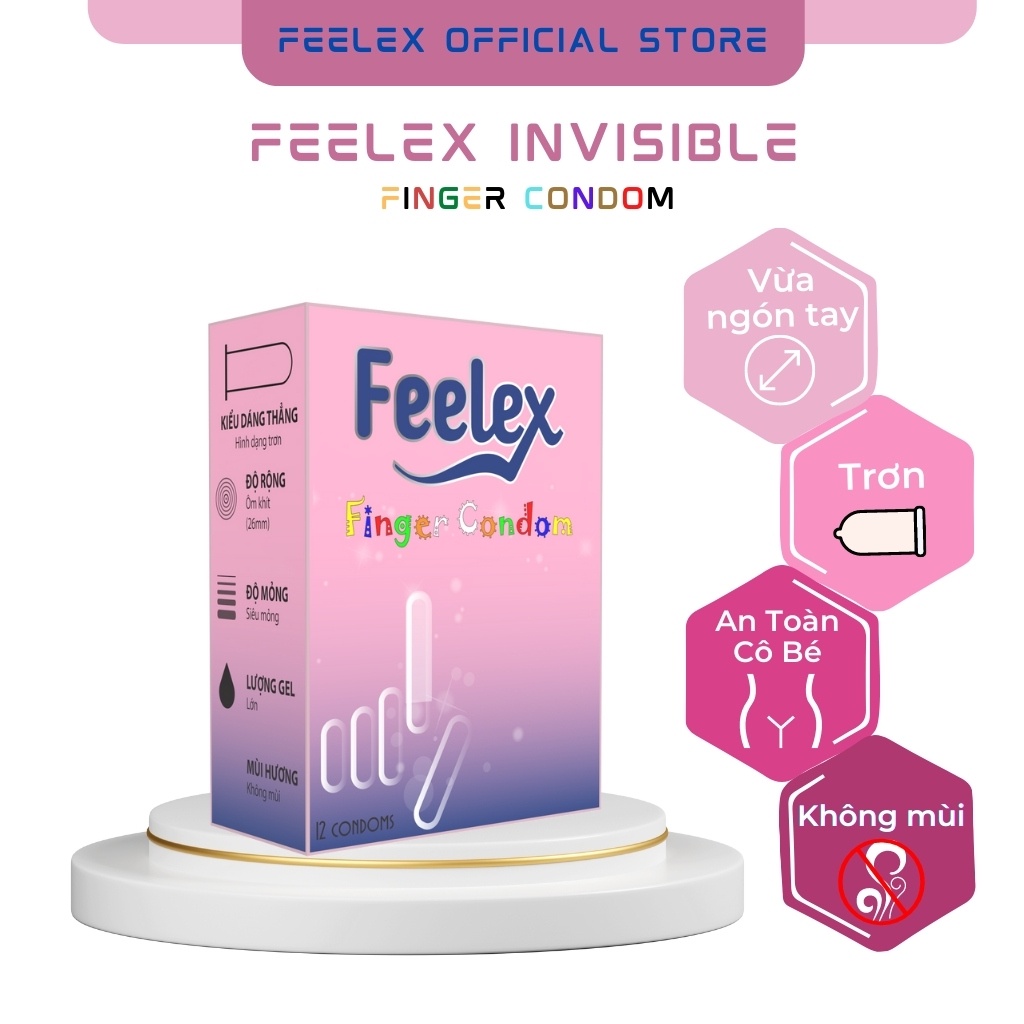 Mua Bao cao su ngón tay Feelex finger nhiều gel, hương dâu hộp 12 bcs ...