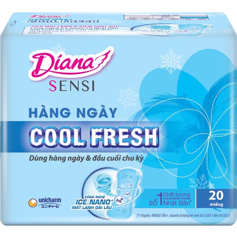 Băng vệ sinh(BVS) Diana hàng ngày Sensi Cool Fresh 20 miếng, combo 6 ...