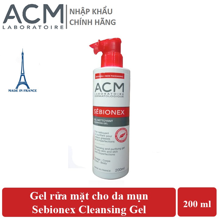 Gel rửa mặt cho da mụn Sebionex Cleansing Gel 200ml | Shopee Việt Nam