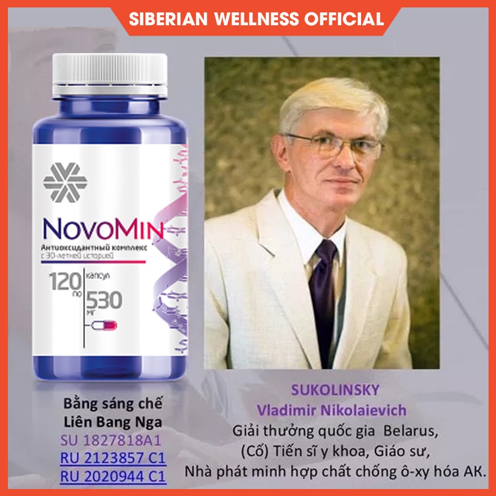 Mua Novomin - SIBERIAN WELLNESS - Viên uống chống oxy hóa, phục hồi tế ...
