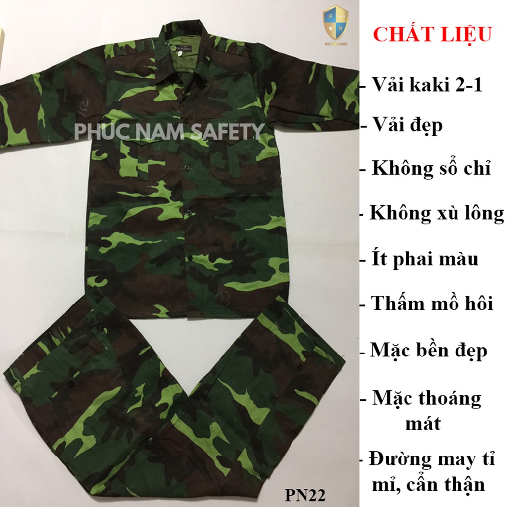 Mua Bộ quần áo bảo hộ lao động PN22 - màu rằn ri, quần áo bảo hộ lao ...