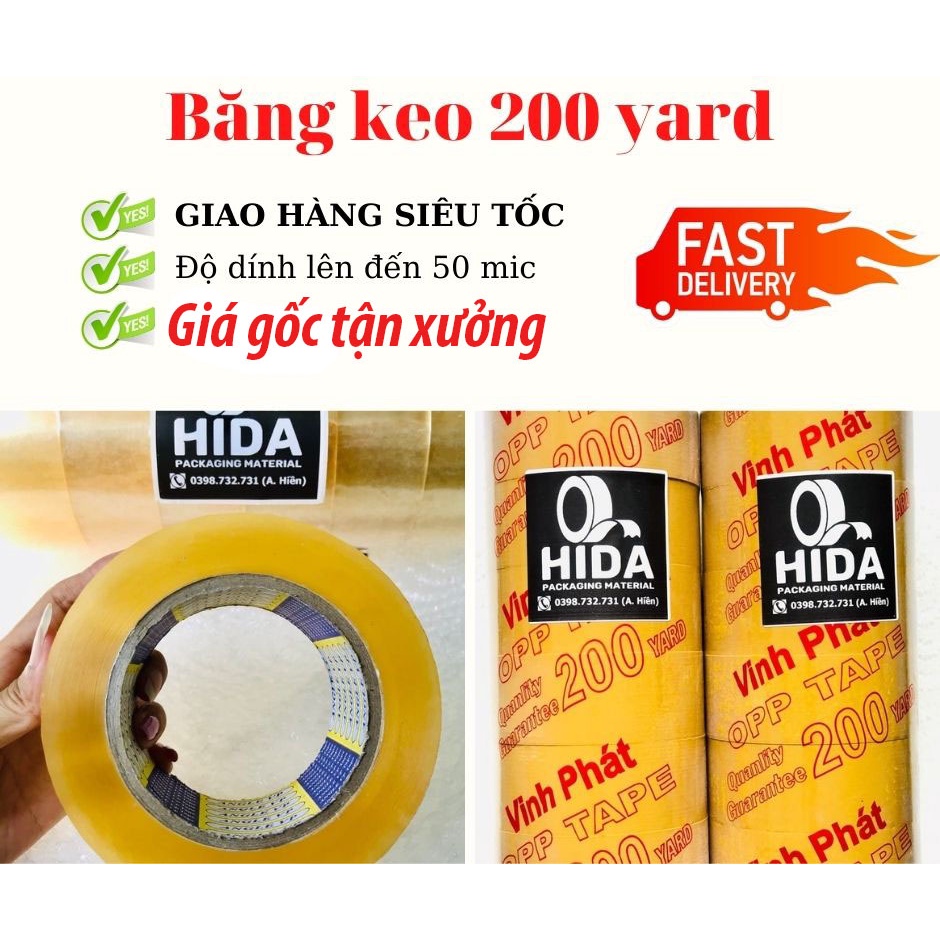 Băng keo OPP trong, đục 200 yard 2kg/cây độ dính lên đến 50mic | Shopee Việt Nam