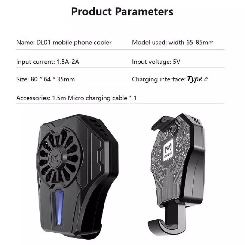 n78 Quạt tản nhiệt gaming MEMO DL01 thế hệ 5 cho điện thoại sò lạnh tích hợp màn hình led công ...