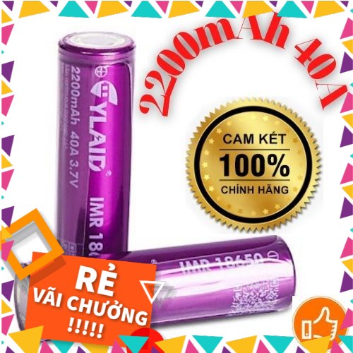 Mua Pin Cylaid Tím 18650, cell pin sạc 💖 FREESHIP 💖 CHÍNH HÃNG 2200 mAh ...
