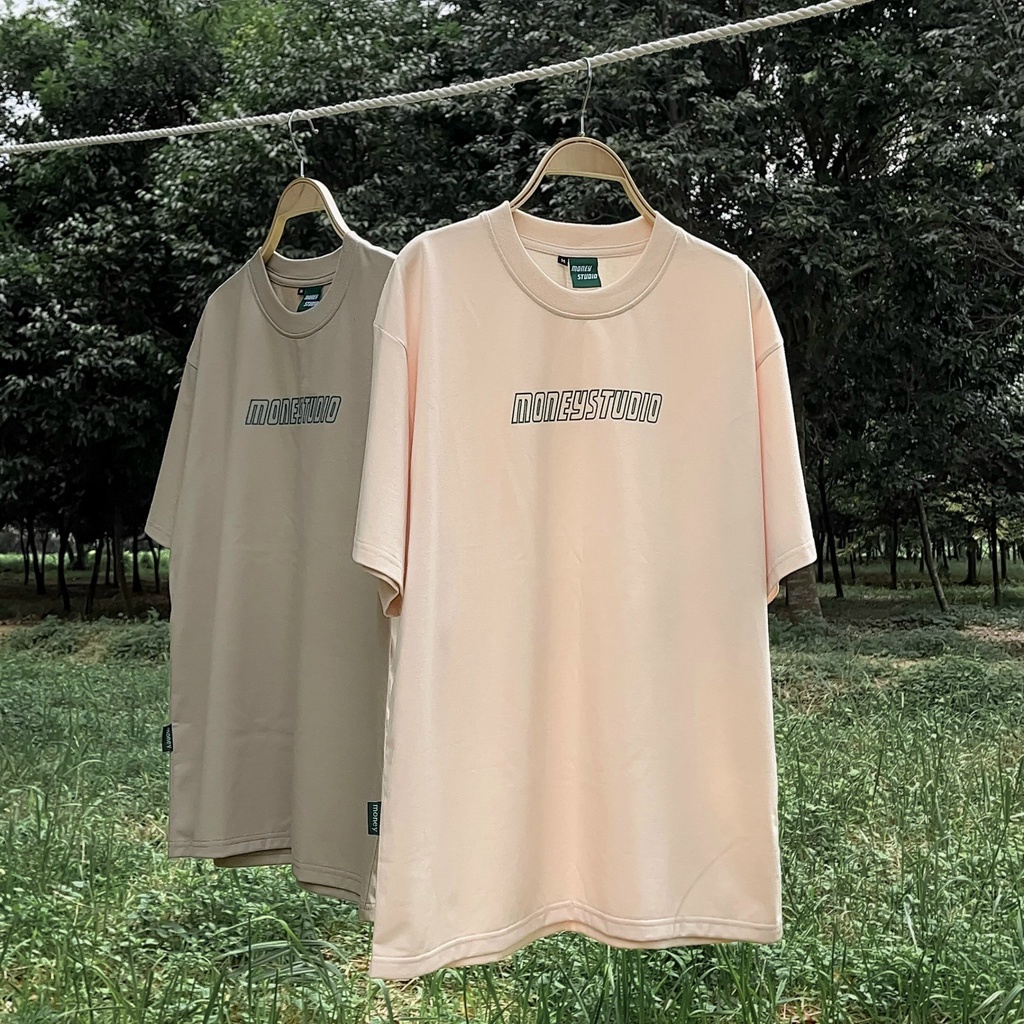 Áo Thun Nam Nữ Áo Thun Tay Lỡ Form Rộng MONEY BASIC - Màu Kem - MixASale