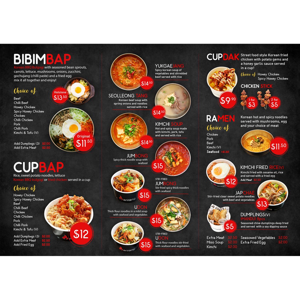 Combo in menu 5 tờ A4 ép plastic đã bao gồm thiết kế | Shopee Việt Nam