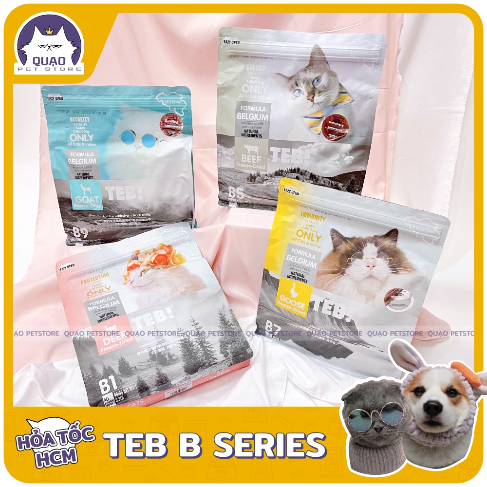 Thức ăn khô cho mèo hạt đồ ăn khô Teb B series cho mèo Full topping ...