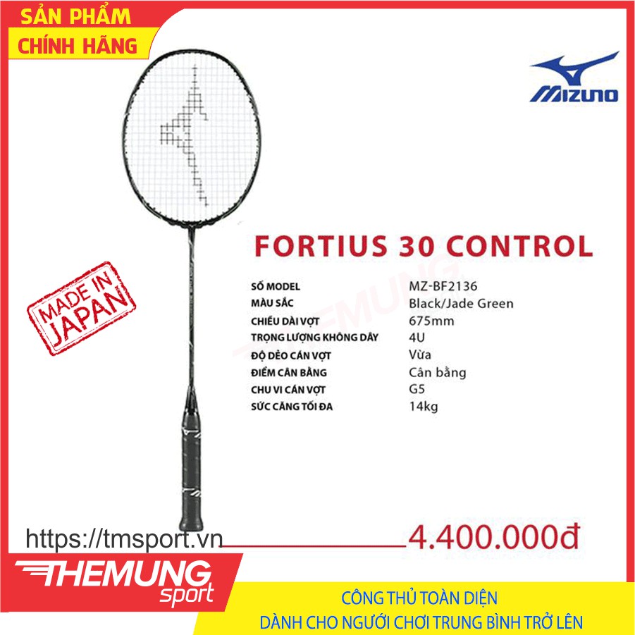 Vợt cầu lông Mizuno Fortius 30 Control MZ-BF2136 đen xanh || Công Thủ ...