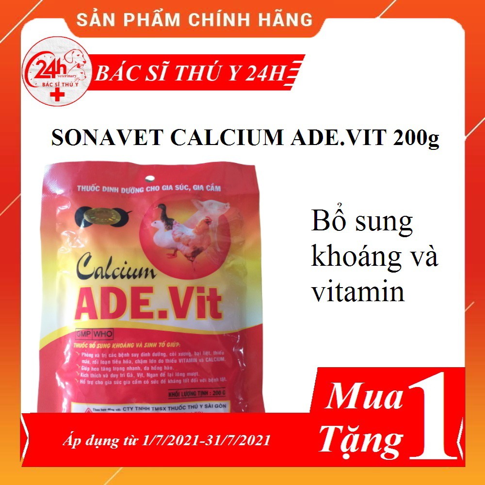 Mua Thuốc thú y SONAVET Calcium ADE Vit 200g sản phẩm bổ sung khoáng và ...