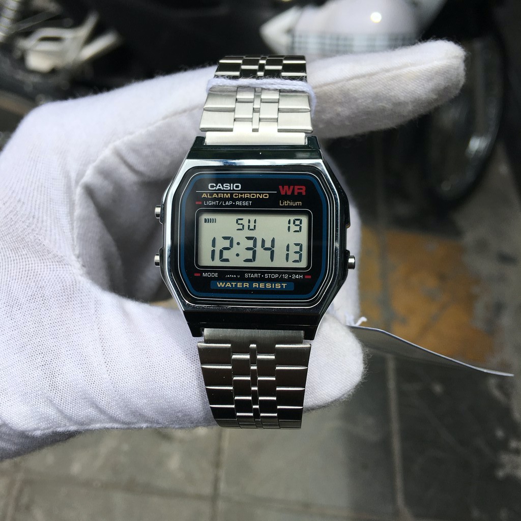 Đồng hồ Unisex Nam, Nữ Casio A159W-N1DF dây kim loại | Shopee Việt Nam