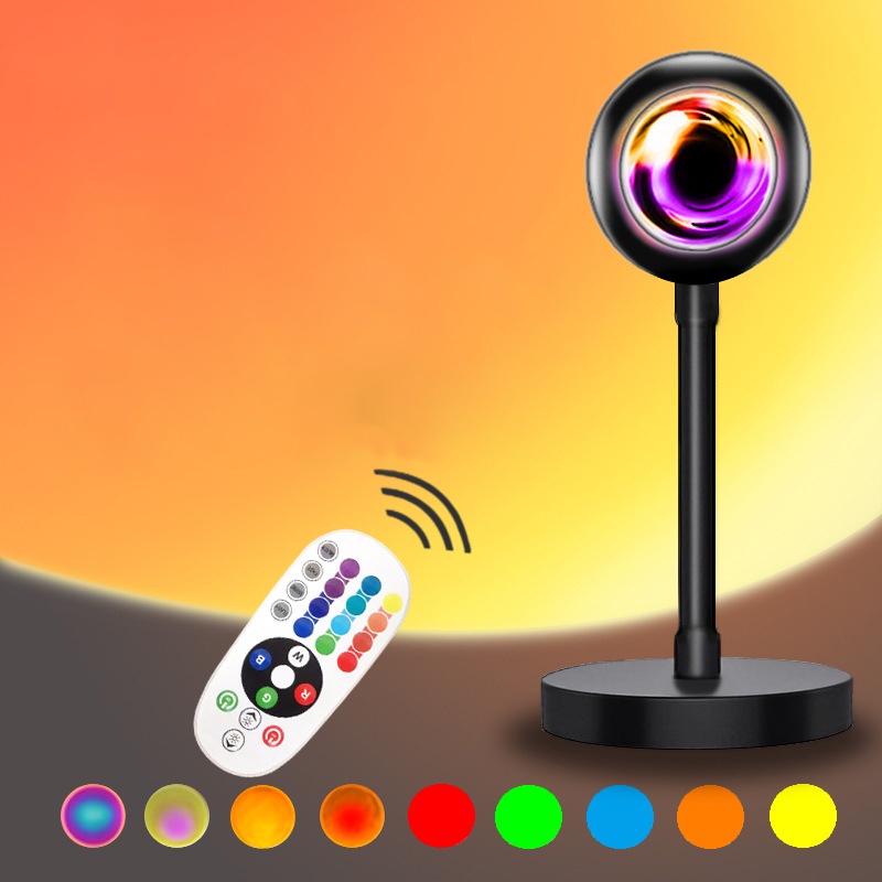 Đèn chiếu cầu vồng sống ảo tik tok Sunset Lamp có loại 16 màu kèm điều ...