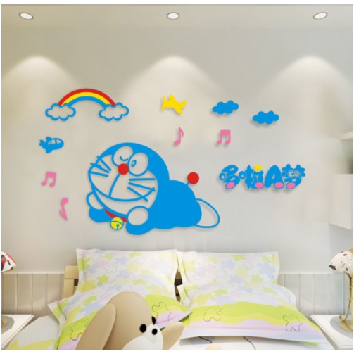 Mua Tranh dán tường mica 3D Doraemon- trang trí phòng khách, phòng ngủ ...