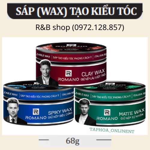 Sáp tạo kiểu giữ nếp tóc Romano Restyleable Wax 68g/hộp | Shopee Việt Nam