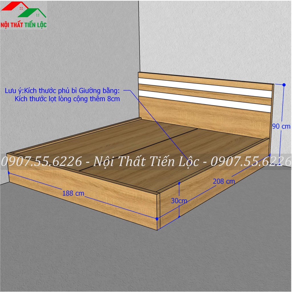Mua Giường ngủ gỗ công nghiệp MDF, giường ngủ gỗ MDF có ngăn kéo đủ ...