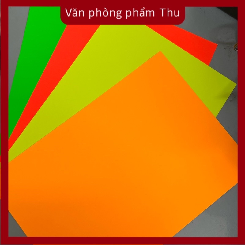 Mua Giấy Decal màu dạ quang A4 màu xanh lá, vàng, cam, đỏ giá rẻ nhất ...