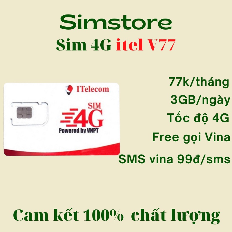 Mua Sim itelecom may77, 3GB mỗi ngày, sim indochina v77 miễn phí gọi ...