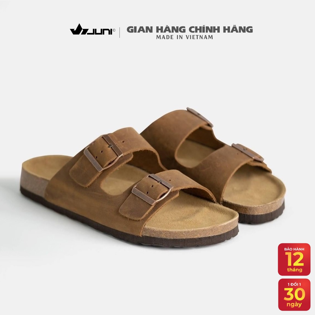 Mua D01 - Dép da bò quai ngang đôi Unisex - Da bò thật nguyên tấm - Đế ...