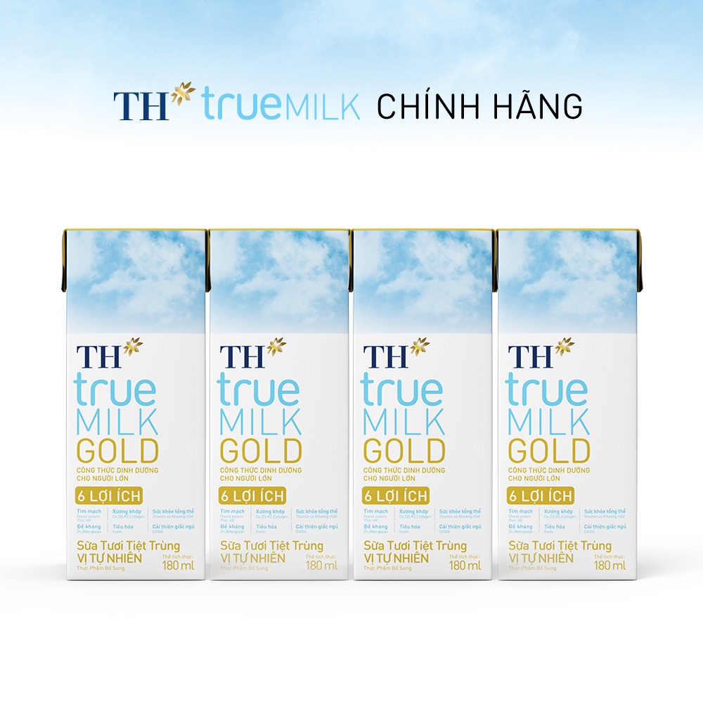 Mua Lốc 4 hộp sữa tươi tiệt trùng vị tự nhiên TH true MILK GOLD dành ...