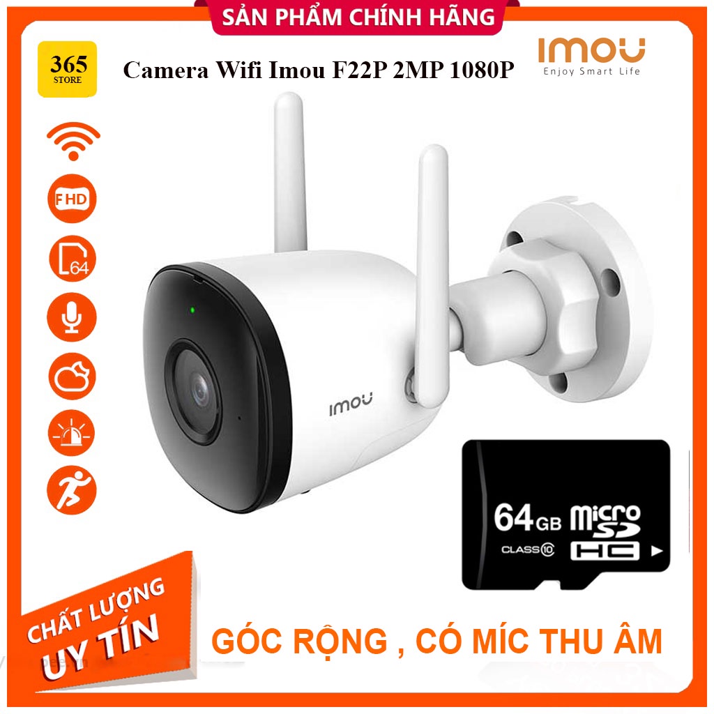 Camera Wifi Imou F22P F22FP 1080P Ngoài trời Có màu Full HD Tích hợp ...
