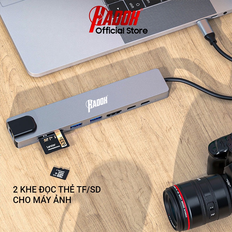 Hub type c HADOX to hdmi usb otg lan type-c pd bộ chia cổng chuyển đổi ...